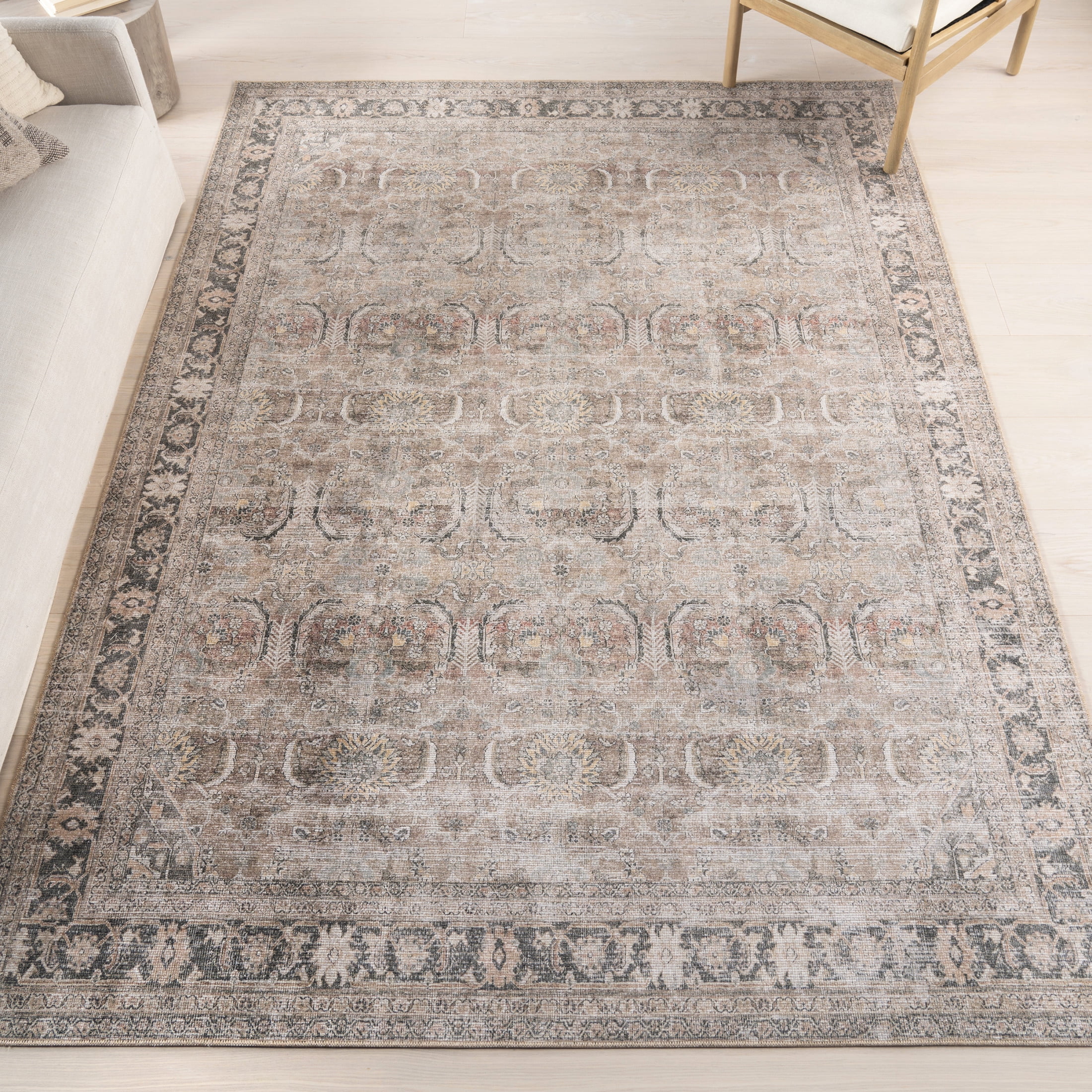 Nuloom Hillstone Collection Traditional Vintage Medallion Area Rug, 6 ...