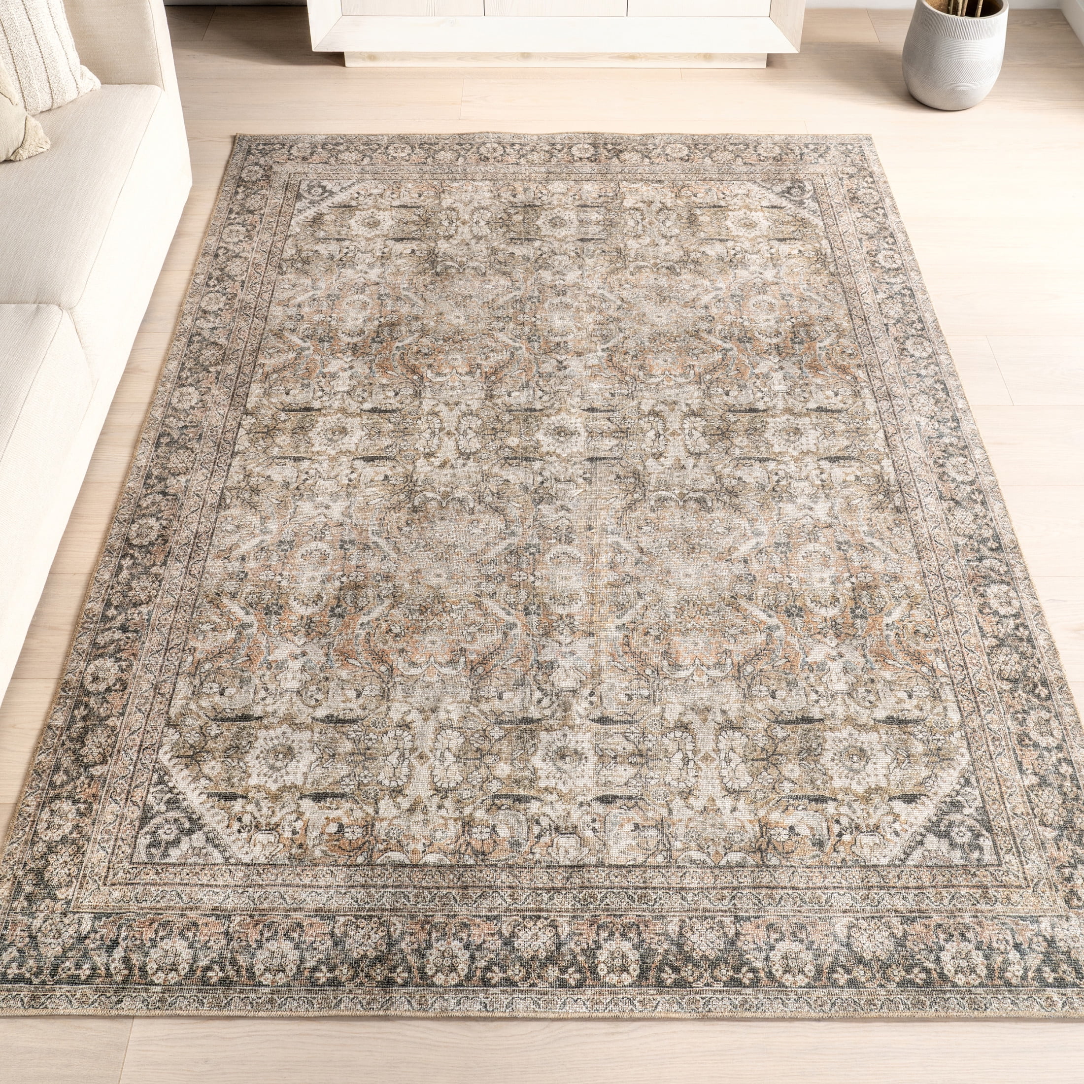 Nuloom Hillstone Collection Traditional Vintage Medallion Area Rug, 7 ...