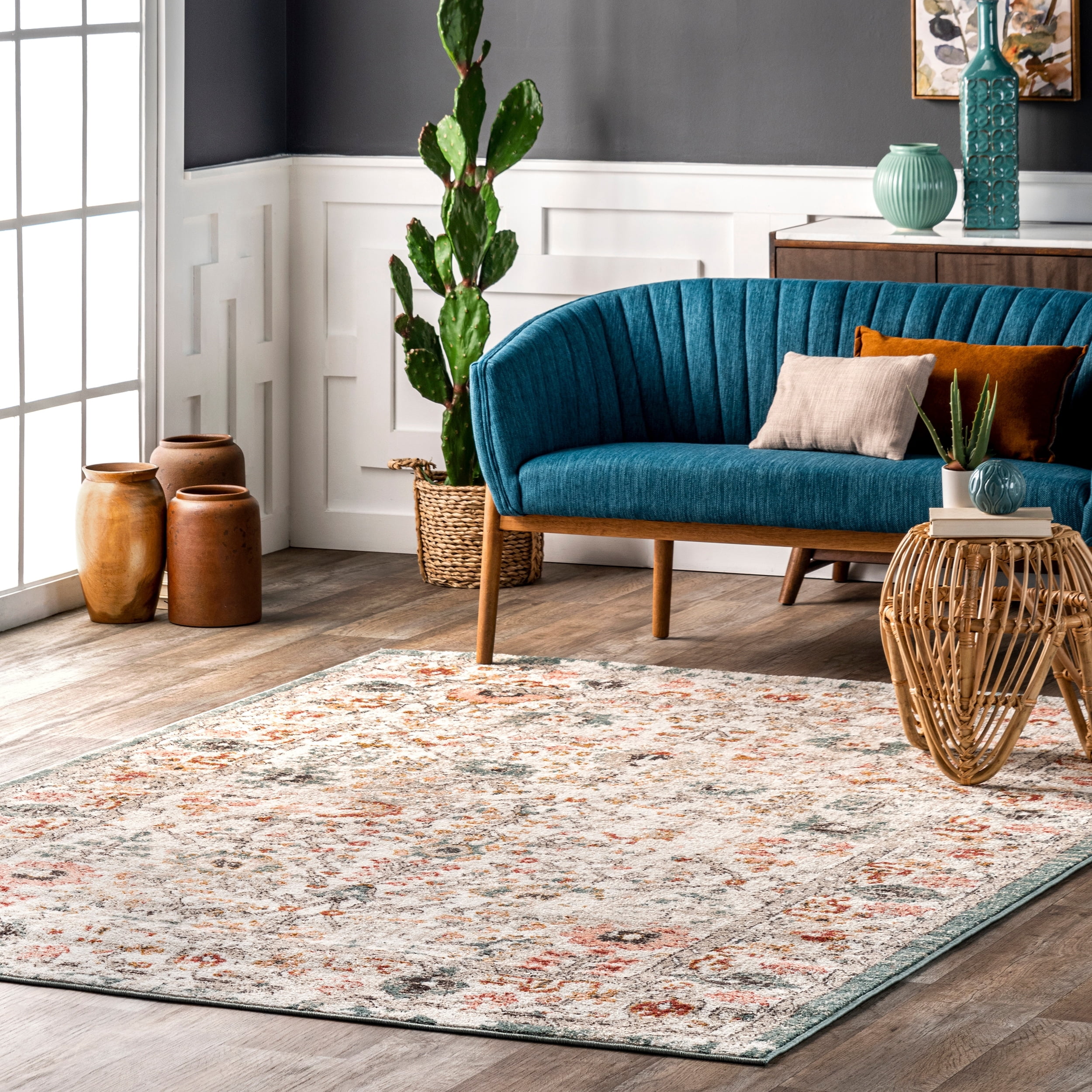 Nuloom Lenore Vintage Floral Area Rug 5' 3" x 7' 7" 5' x 8' Indoor ...