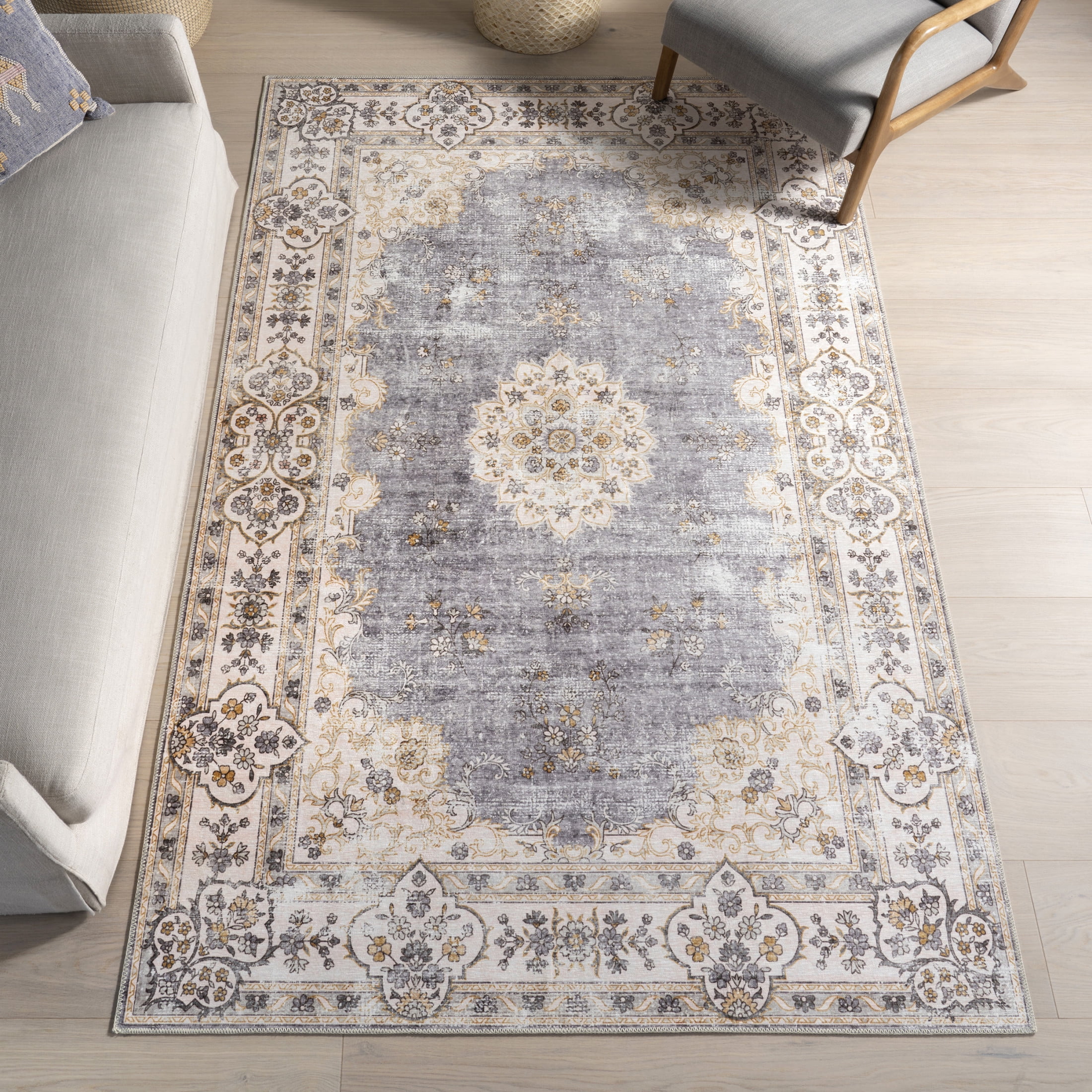 Nuloom Teja SplashGuard Persian Medallion Machine Washable Area Rug, 8 ...