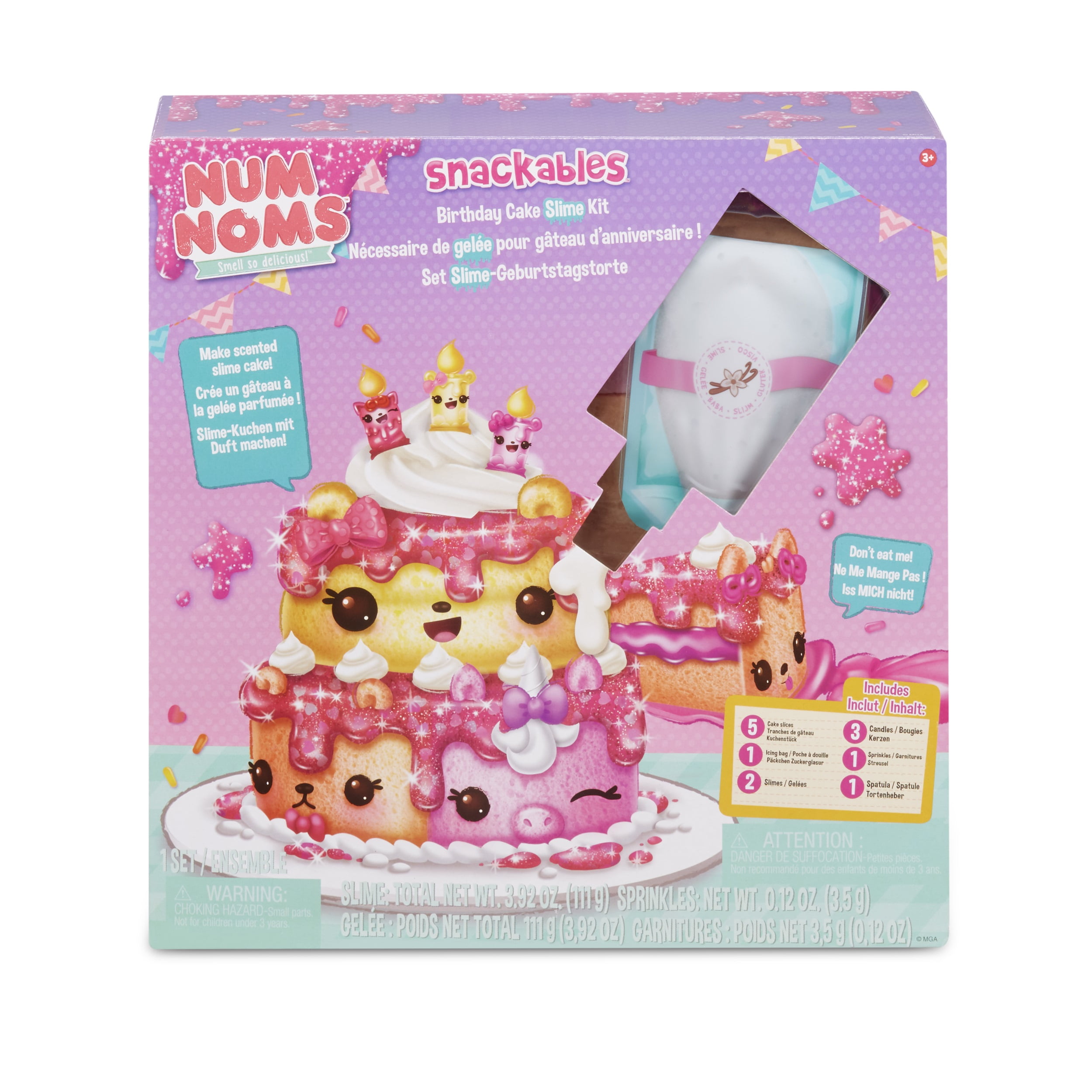 Num Noms Snackables Birthday Cake Slime Kit with Slime and Toppings ...