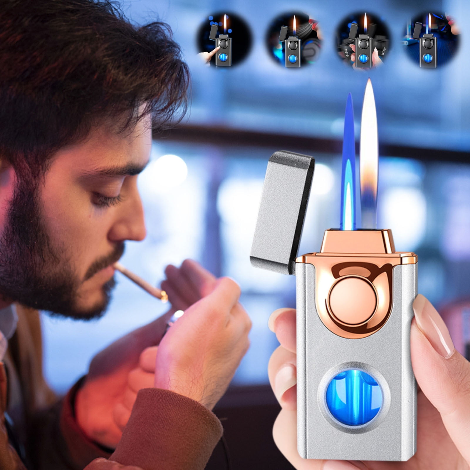 NumWeiTong Candle Lighter,Crater Clear Light Inclined Fire Open Flame ...