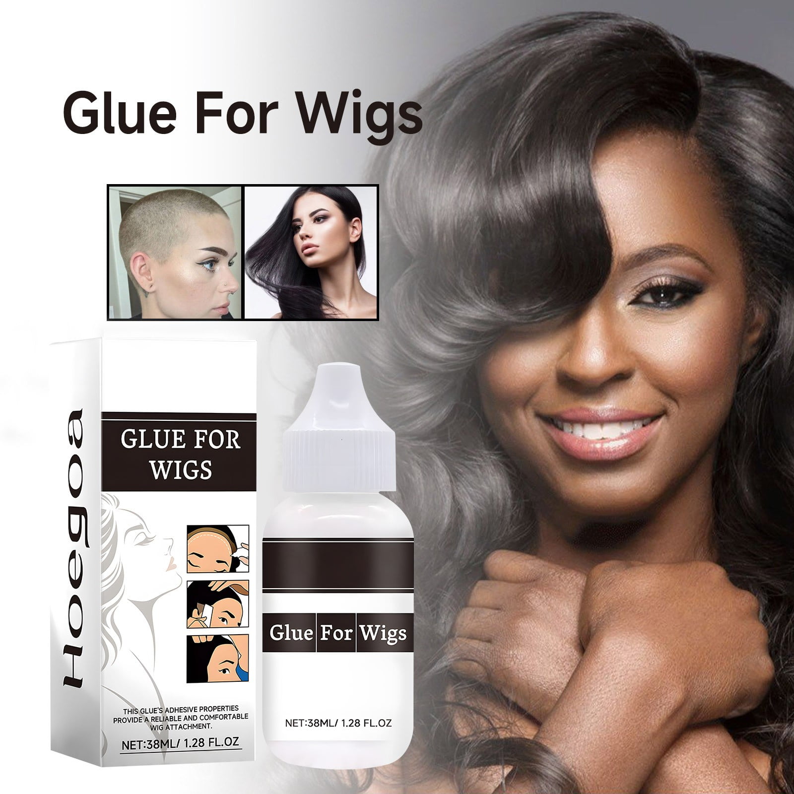 Numweitong Wigs For Women Human Hairglue For Wigs Traceless Invisible Hair Fitting Glue Long