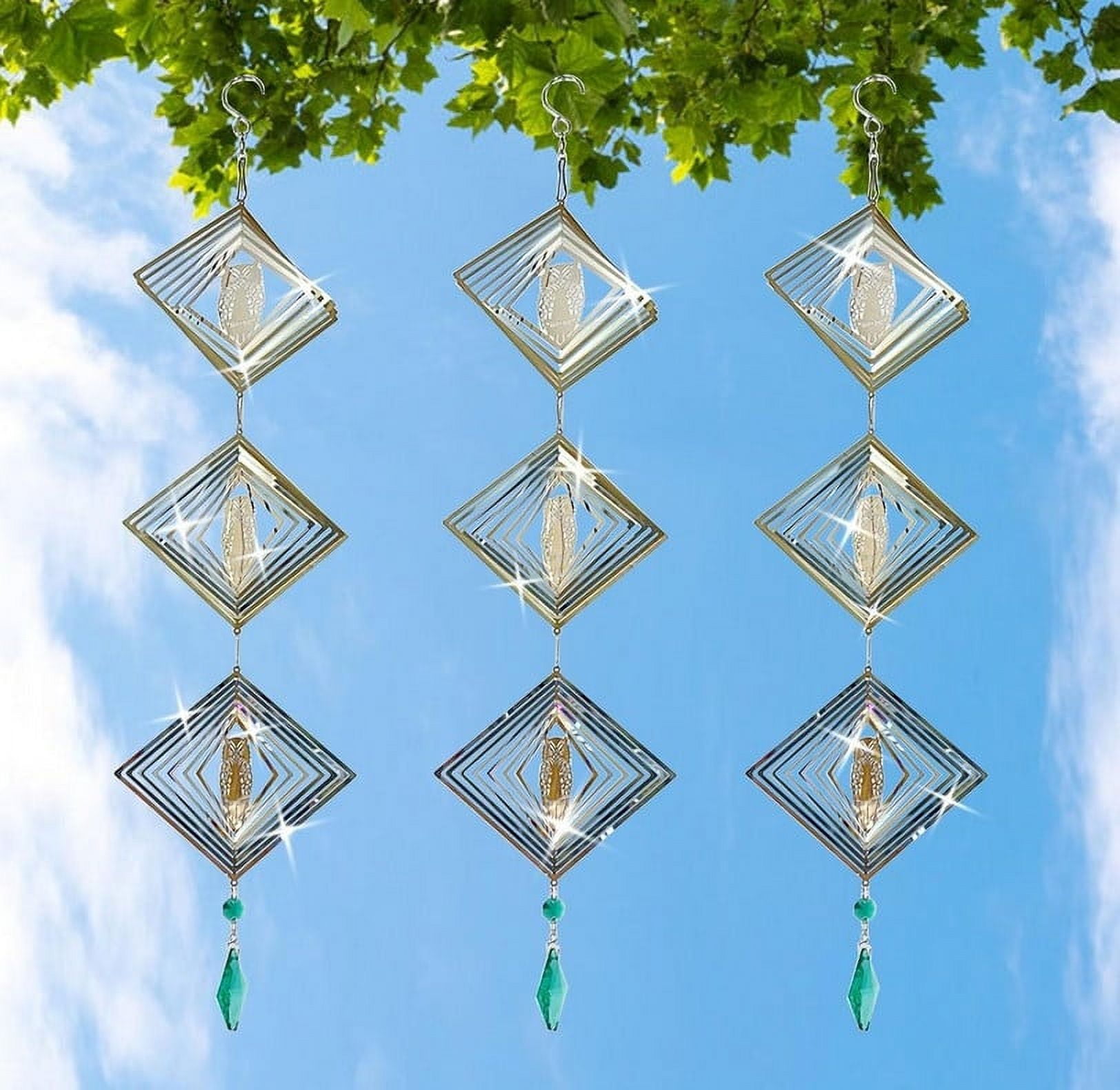 NumWeiTong Wind Chime,Stainless Steel Double Mirror Decoration Circular ...