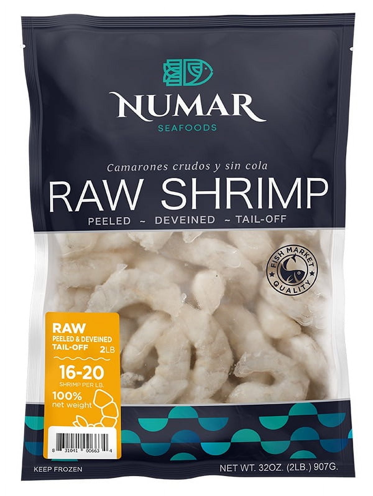Numar Seafoof, Raw Peel and Deveined Shrimp, Net Wt .32 (2 LB) 907G ...