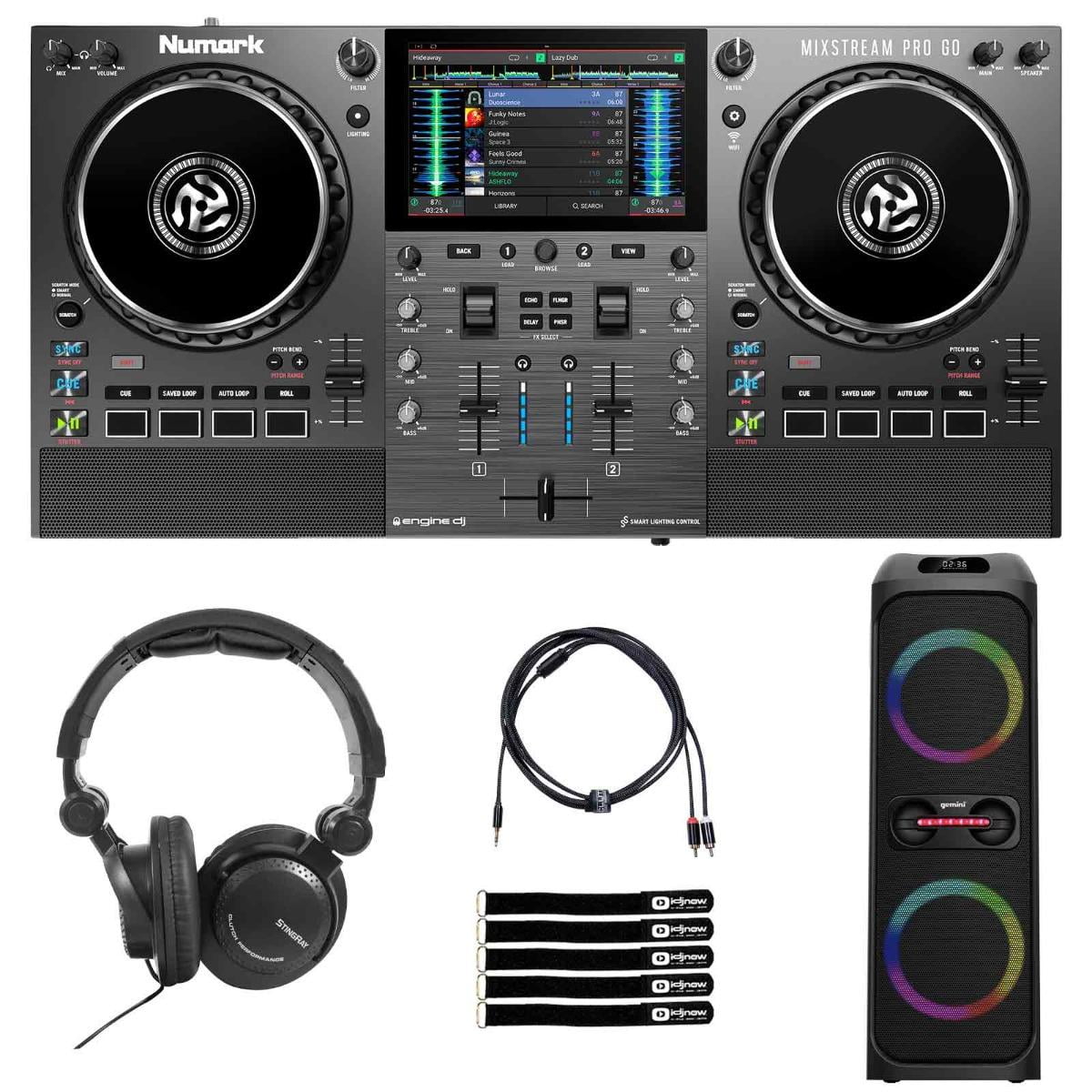Numark MIXSTREAM PRO GO Powered Standalone DJ Controller with Gemini ...