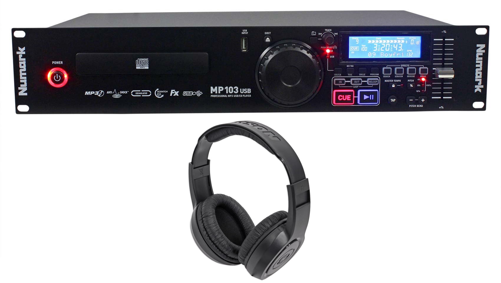 Numark MP103USB Professional Rack Mount DJ CD/MP3 Player w/USB Input ...