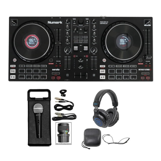 Numark Mixtrack Platinum FX 4-Deck Serato DJ Controller with Headphones ...