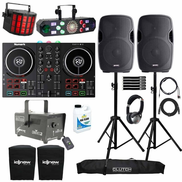 Numark Party Mix II Built-In Light Show DJ Controller with 15" Active ...