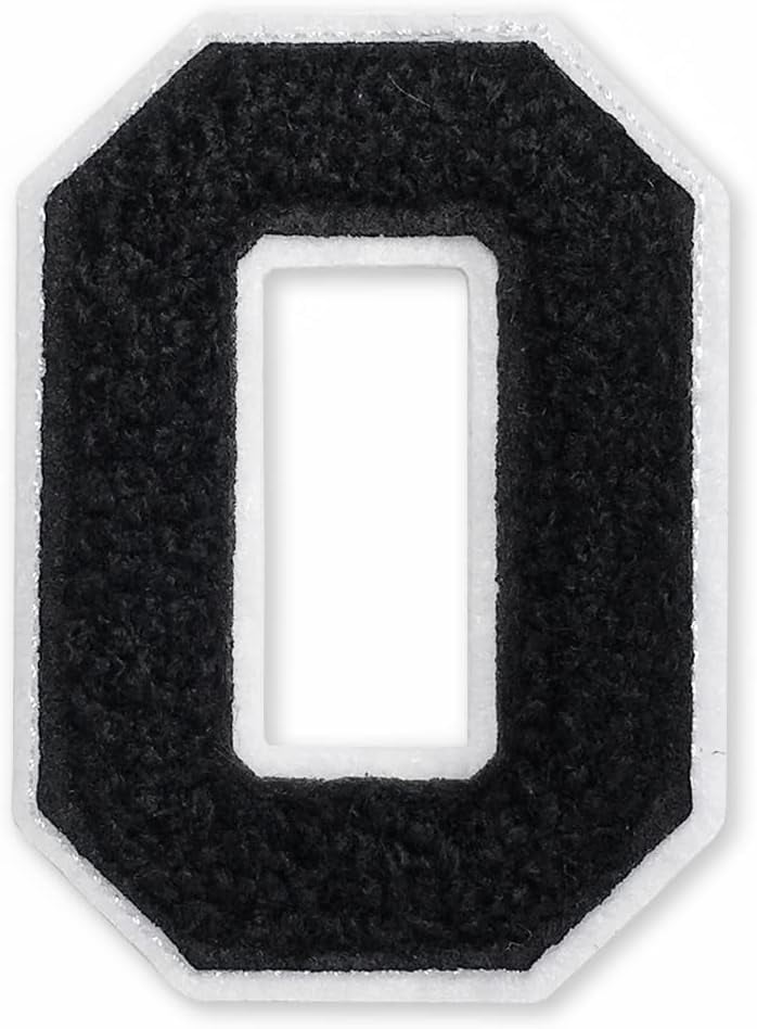 Number 0 - Chenille Embroidery Varsity Iron-On Patch by pc, 2-1/2", TR ...
