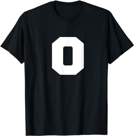 Number 0 Matching Numbers Birthday Varsity Sports Jersey T-Shirt ...