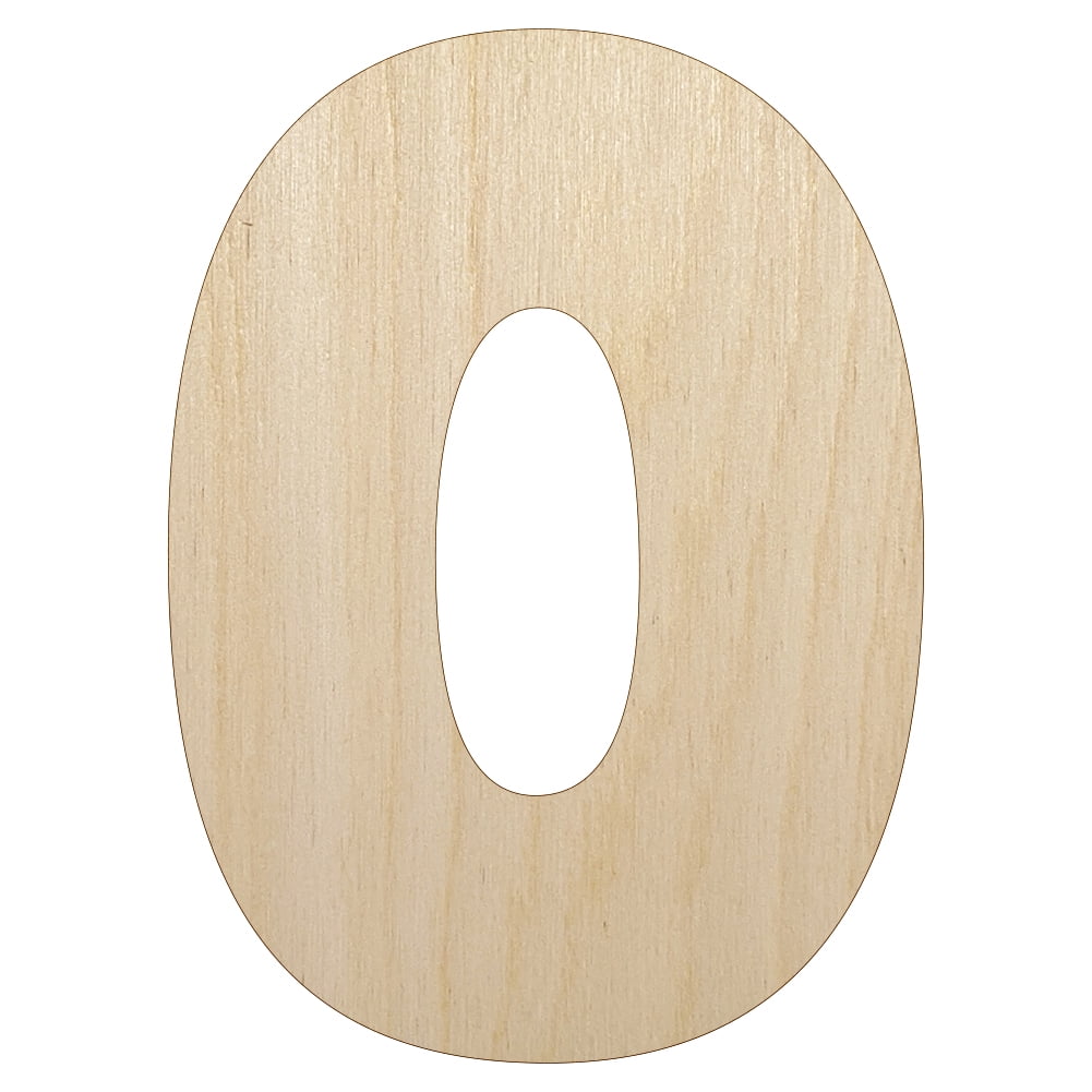 Number 0 Zero Fun Bold Font Wood Shape Unfinished Piece Cutout Craft ...