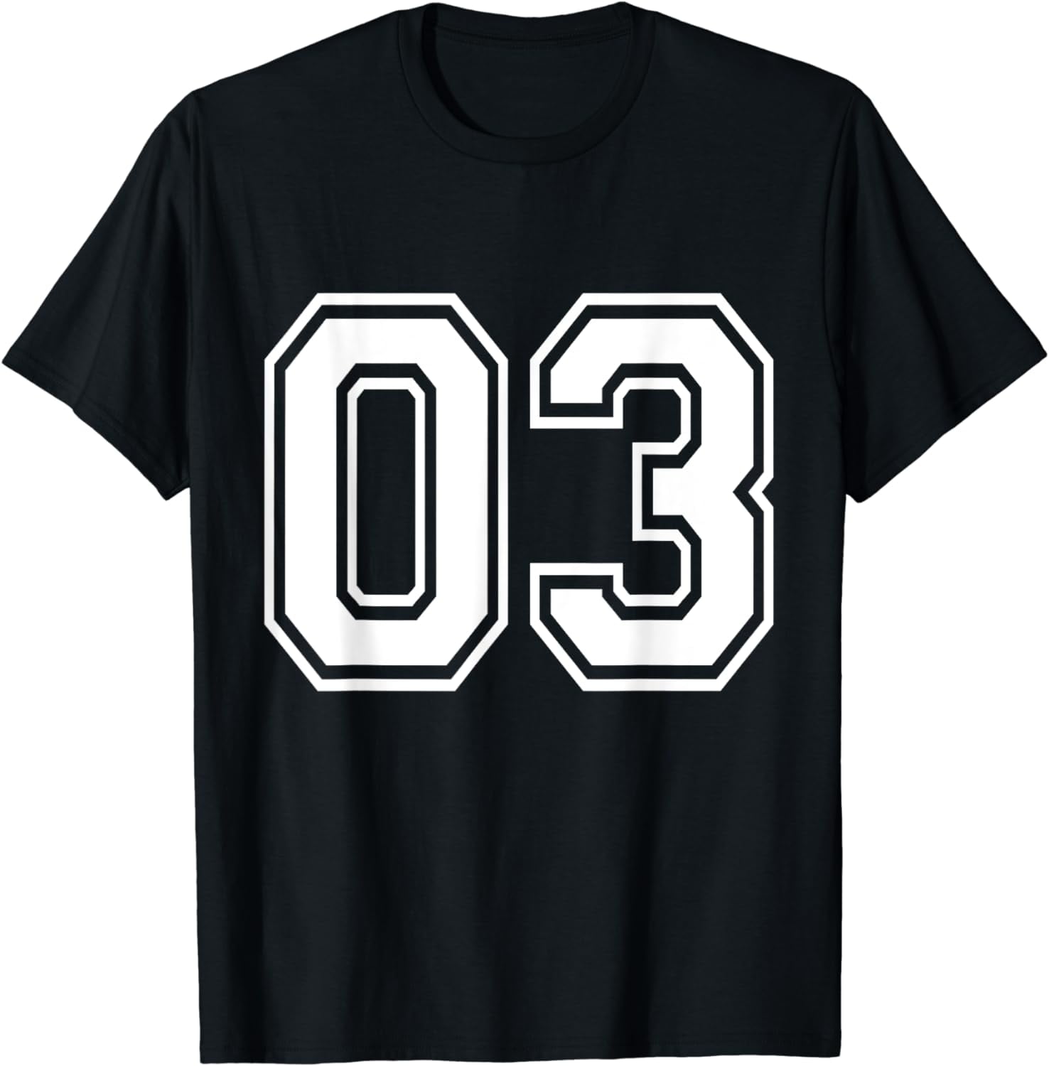 Number 03 Varsity Sports Team Jersey 3rd Birthday 3 Years T-Shirt ...