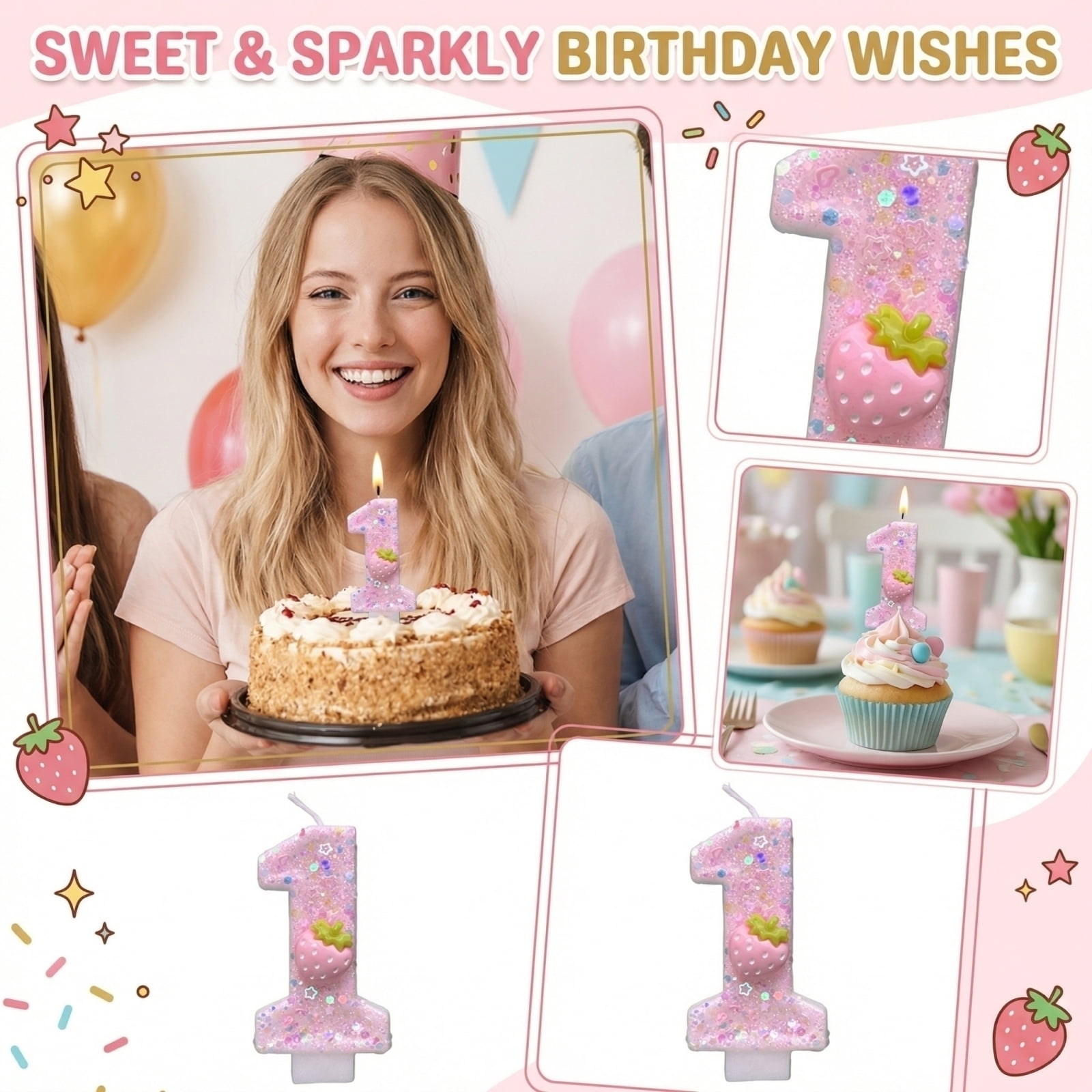 Number 1 Birthday Candle for Party Celebration Holiday Festive ...