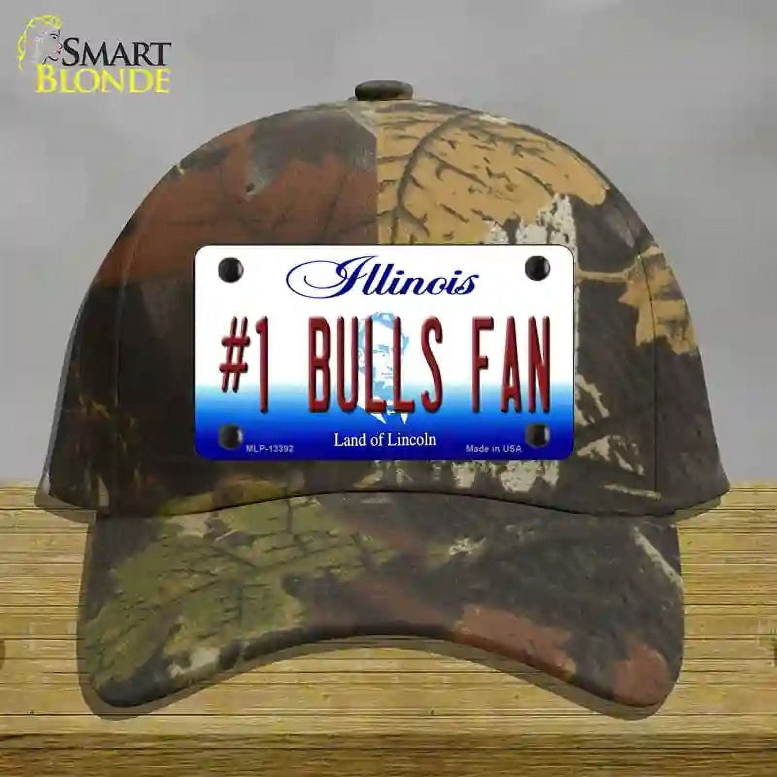 Number 1 Bulls Fan Novelty License Plate Hat Tag Cotton Camoflauge ...