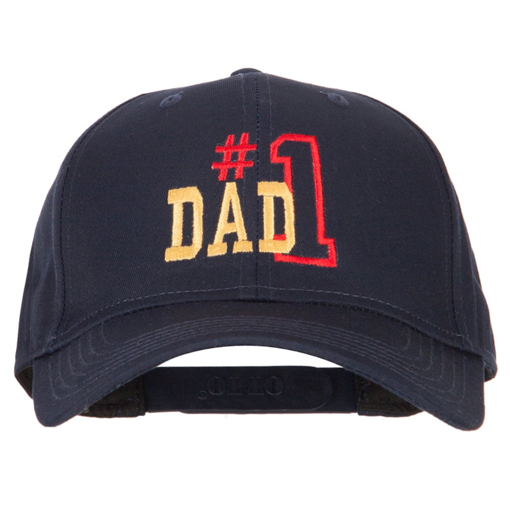 Number 1 Dad Outline Words Embroidered Solid Cotton Pro Style Cap ...