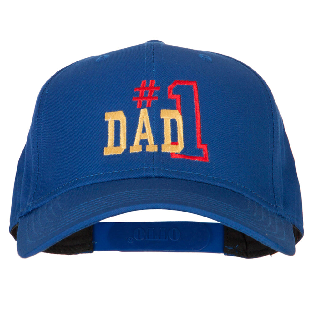 Number 1 Dad Outline Words Embroidered Solid Cotton Pro Style Cap ...