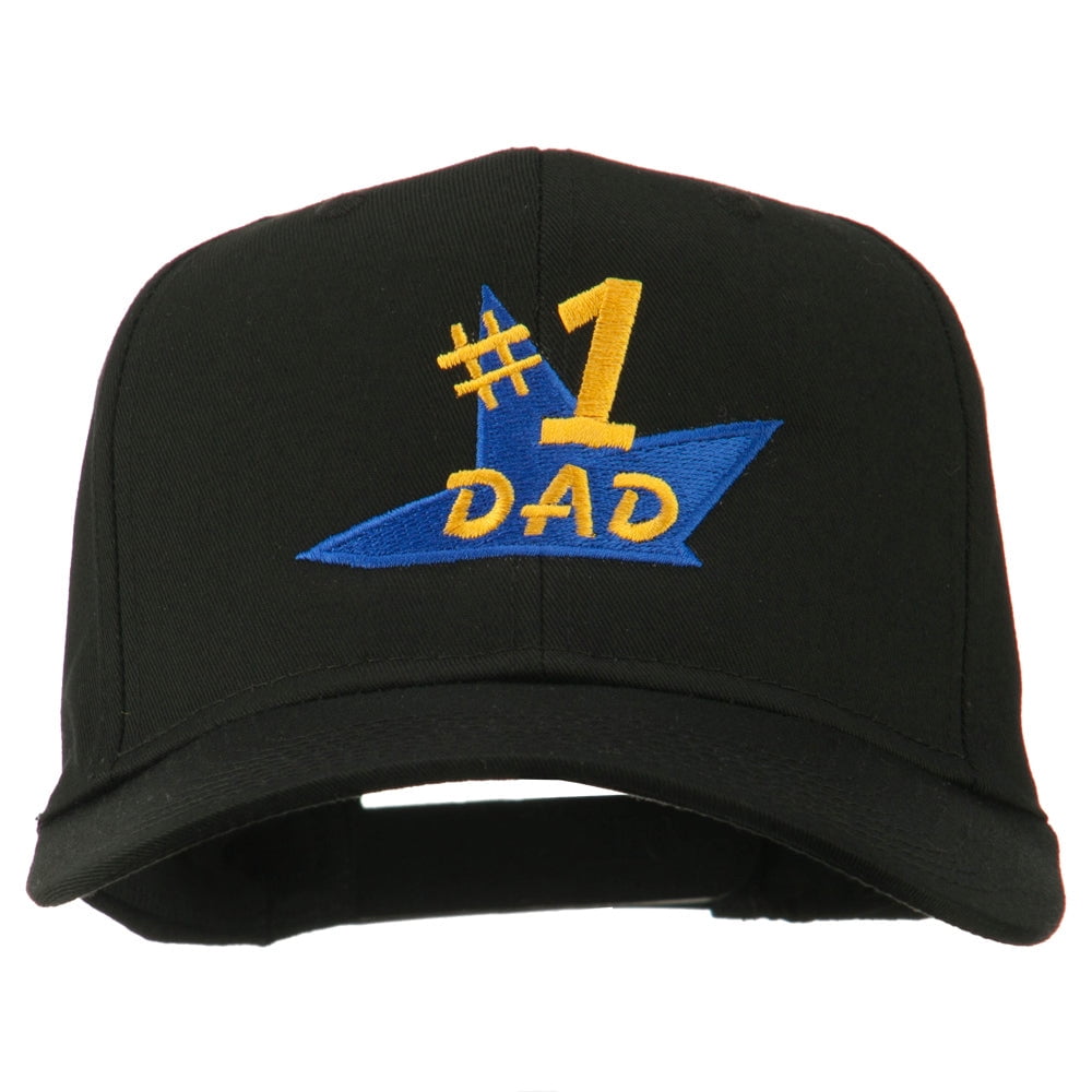 Number 1 Dad Star Embroidered Cap - Black OSFM - Walmart.com