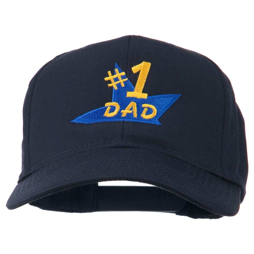Number 1 Dad Star Embroidered Cap - Navy OSFM - Walmart.com