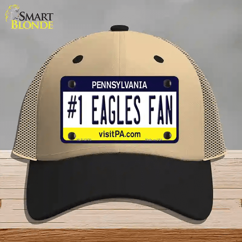 Number 1 Eagles Fan Novelty License Plate Hat Tag Mesh Khaki|Black ...