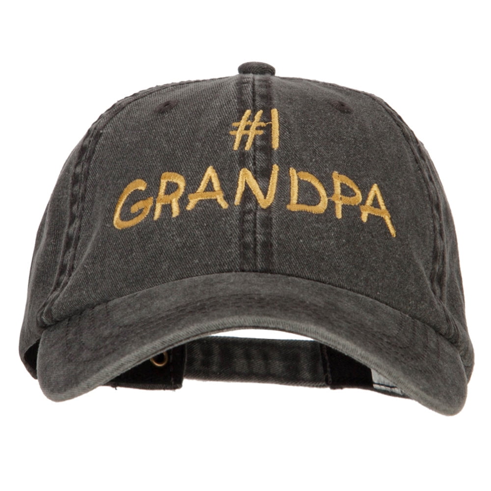 Number 1 Grandpa Embroidered Big Size Washed Cap - Black XL-3XL ...