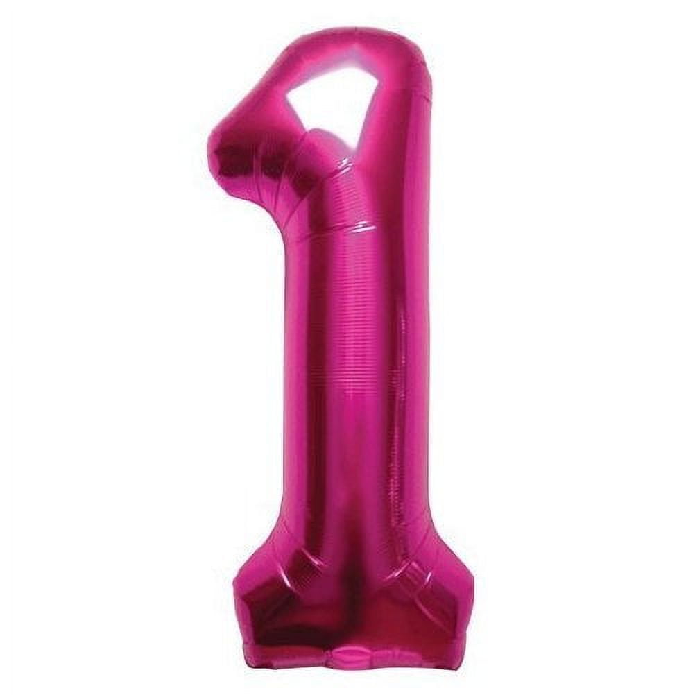 Number 1 - Magenta Helium Foil Balloon - 34 inch - Walmart.com