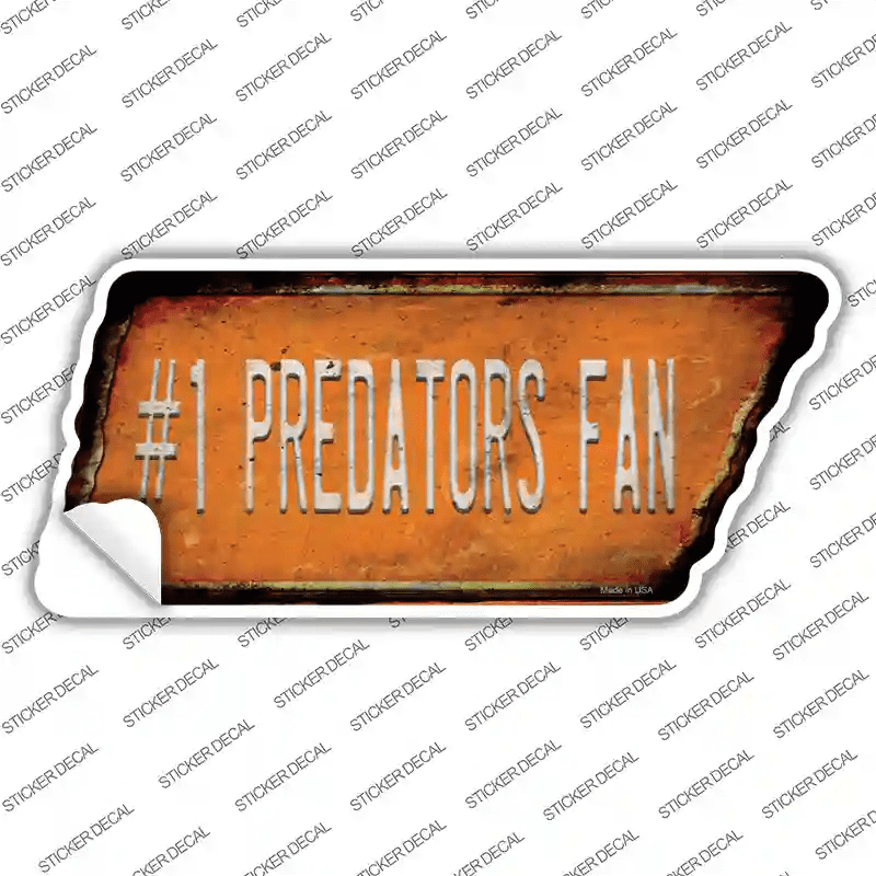 Number 1 Predators Fan Novelty Rusty Tennessee Shape Sticker Decal X ...