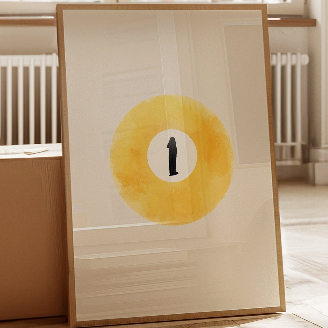 Number 1 Retro Pool Ball Wall Art! Boho, Minimalist Modern Art, Boho ...