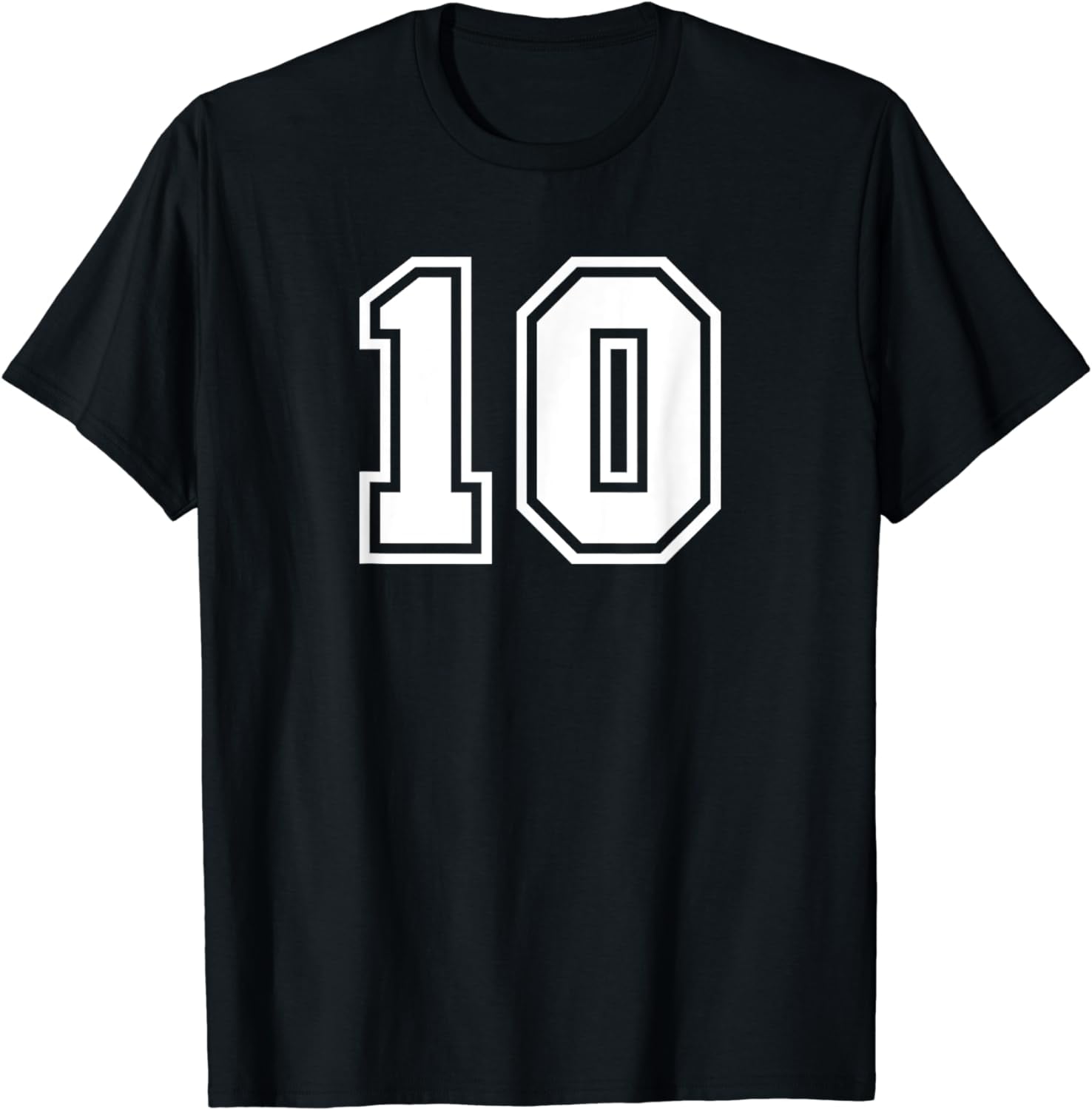 Number #10 Ten Sports Jersey Lucky Favorite Number Cotton T-Shirt ...