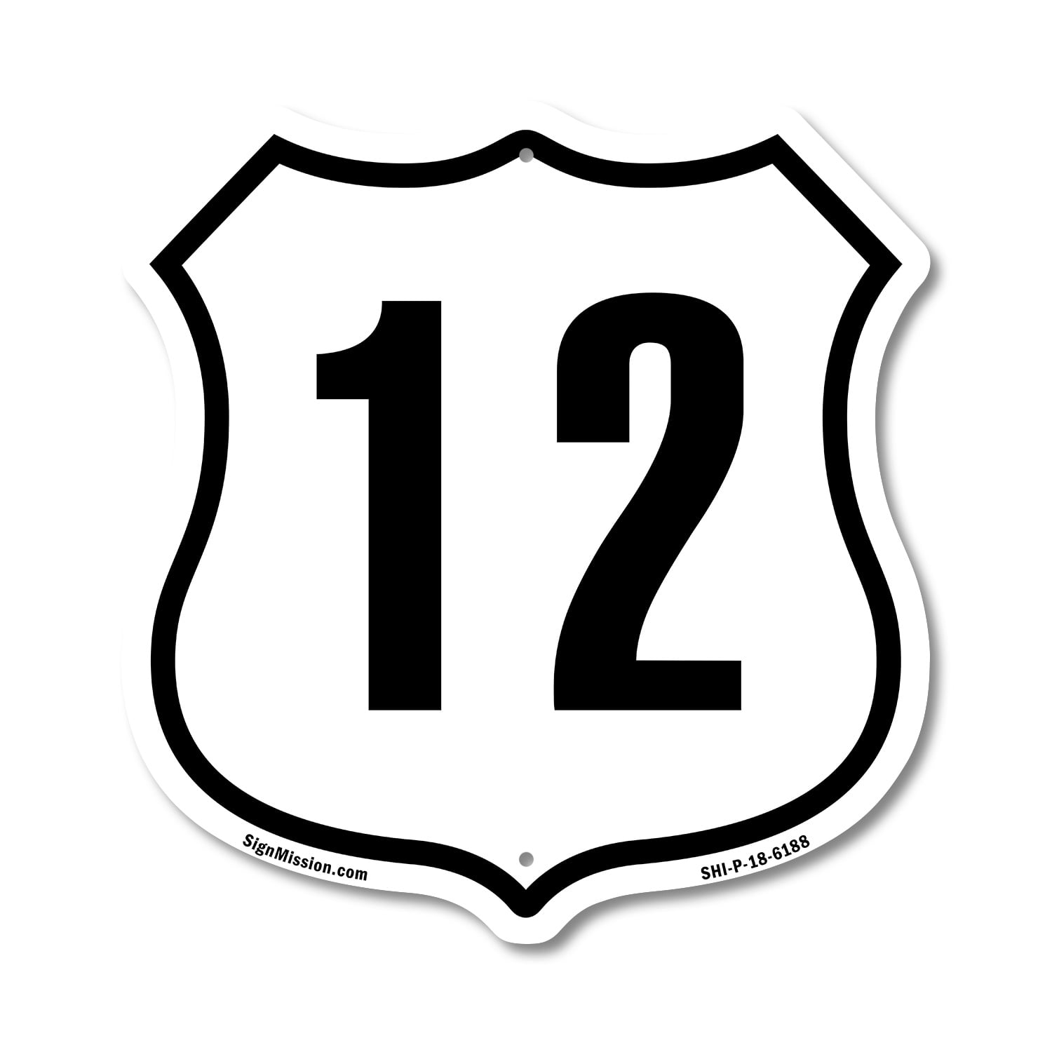 Number 12 (2 Pack) 18 inch X 18 inch Shield Shaped Commercial Grade ...