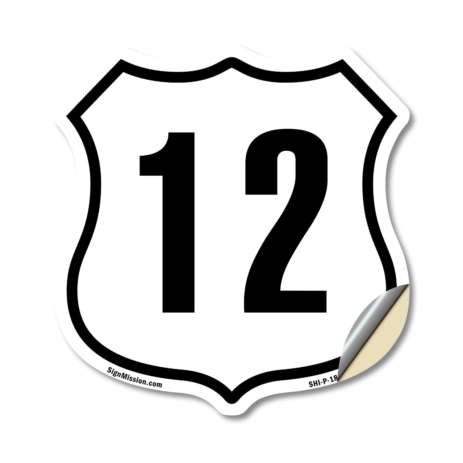 Number 12 (5 Pack) 4 inch X 4 inch Shield Shaped Heavy Duty 3.2 mil ...