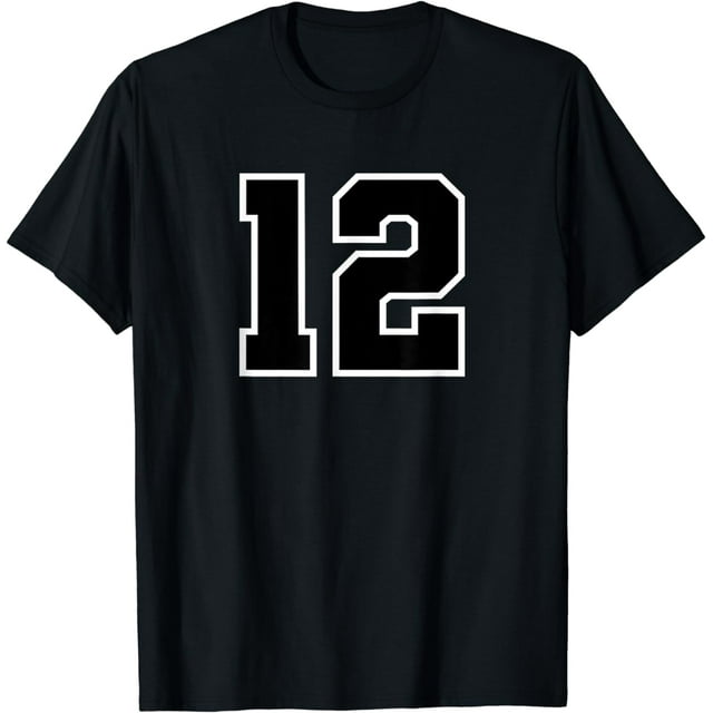 Number #12 Sports Jersey, Birthday Age Favorite Lucky Number T-Shirt ...