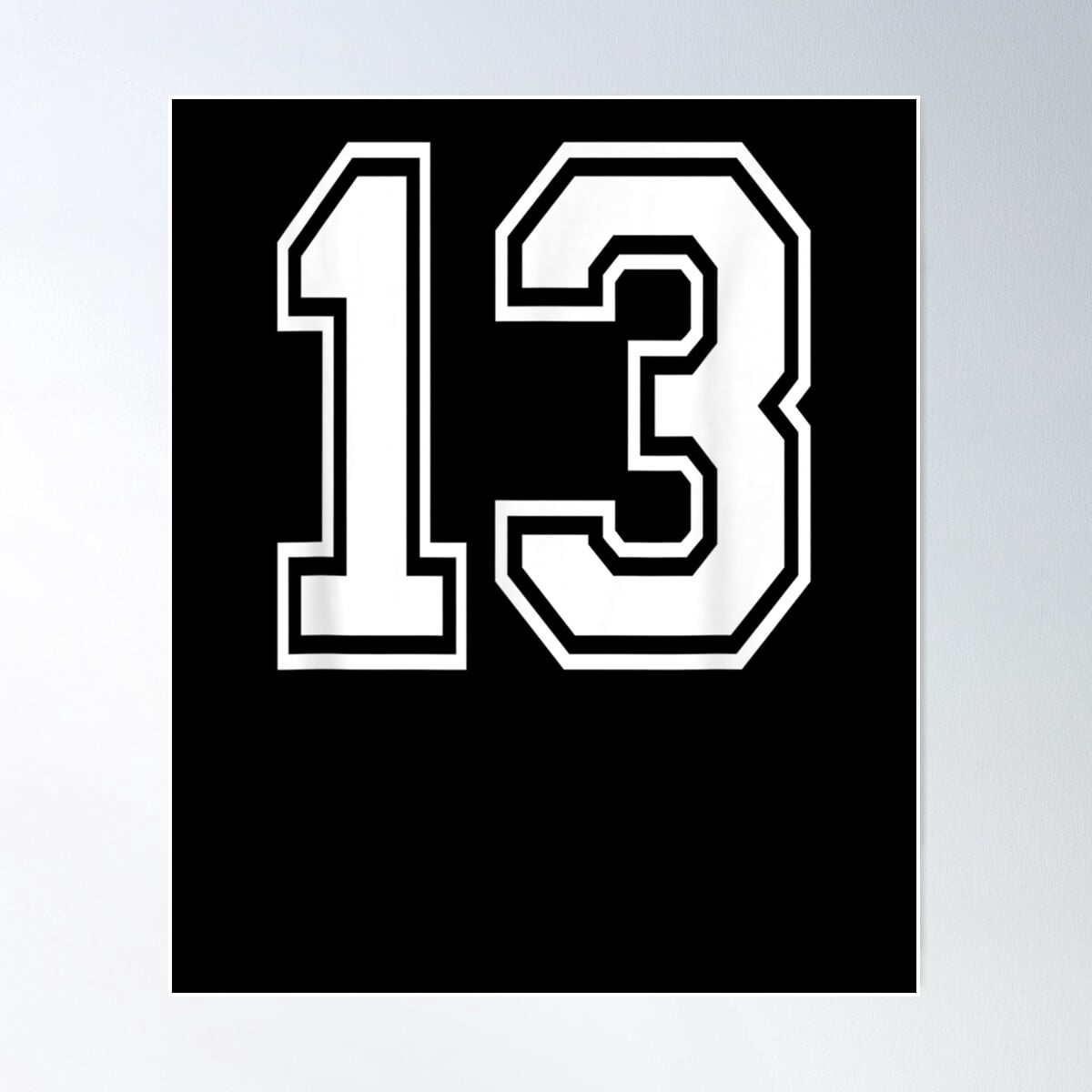 Number 13 Numbered Uniform Sports Jersey Team 13Th Birthday Poster Wall ...