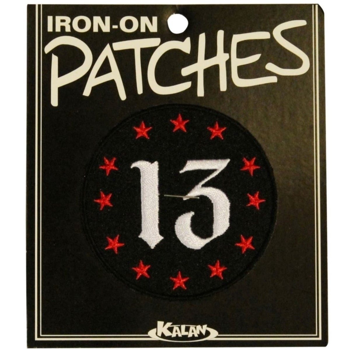 Number 13 Red Stars Badge Patch Punk Rock Tattoo Embroidered Iron On ...