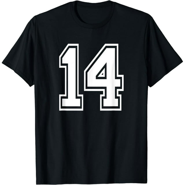 Number 14 Numbered Uniform Sports Jersey Team 14th Birthday T-Shirt ...