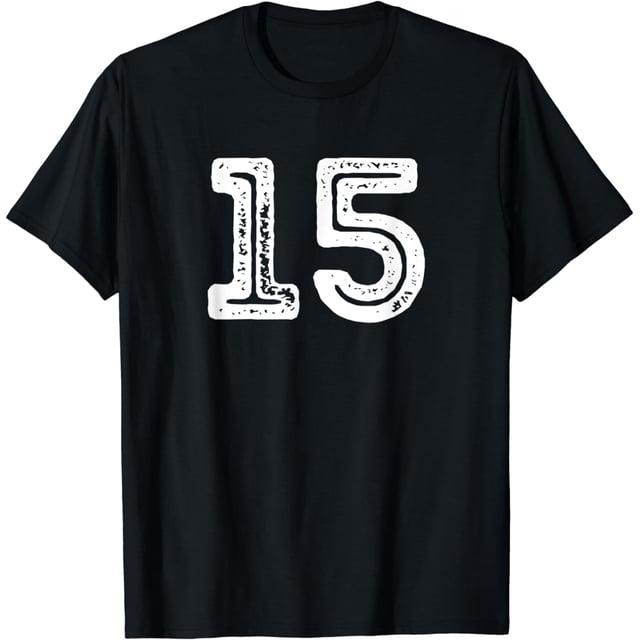 Number #15 Fifteen Sports Jersey Retro Lucky Birthday Number T-Shirt ...