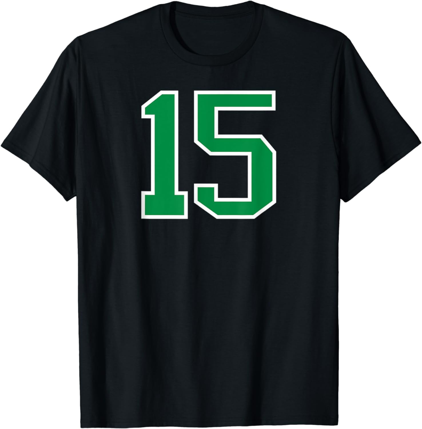 Number #15 Sports Jersey Green White Lucky Number T-Shirt - Walmart.com