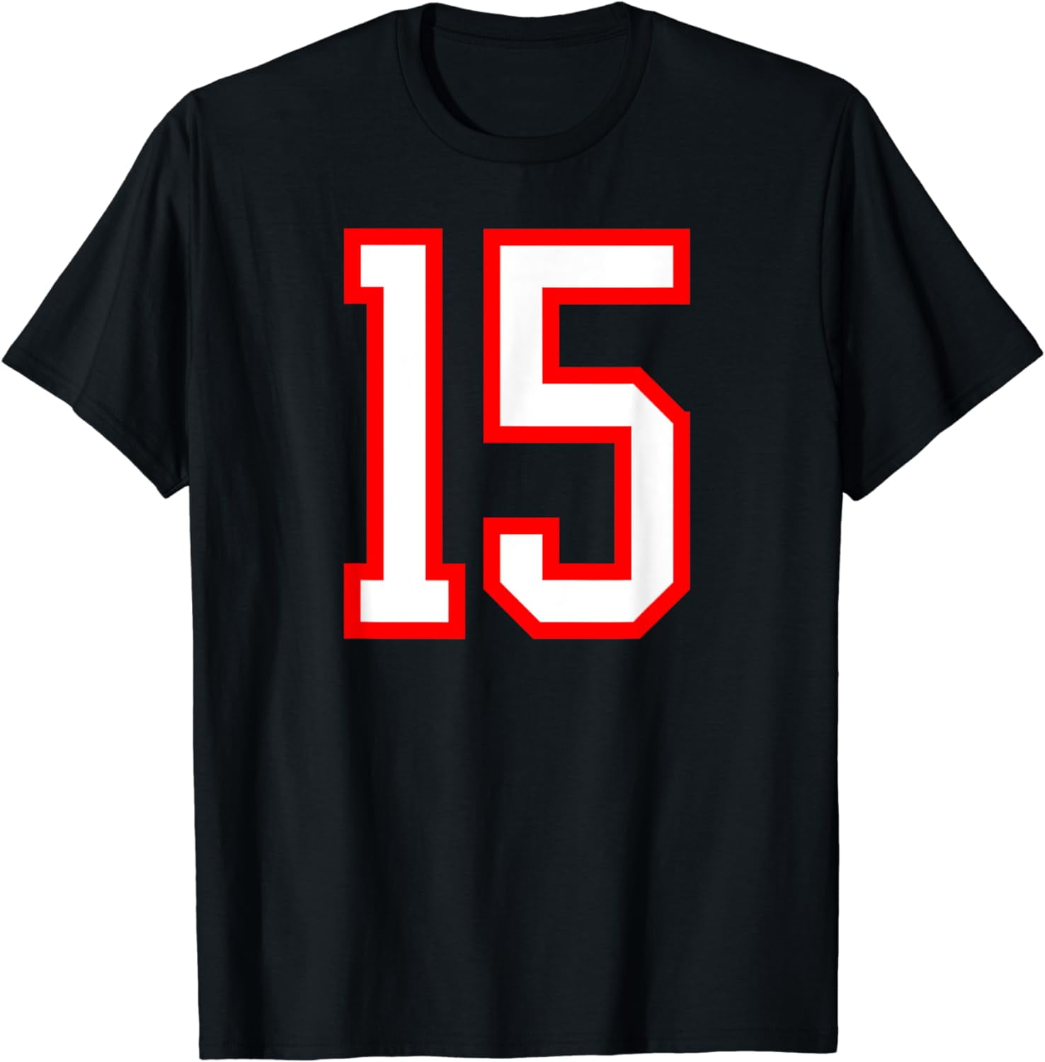 Number #15 White Red Sports Jersey Birthday Lucky Number 15 T-Shirt ...