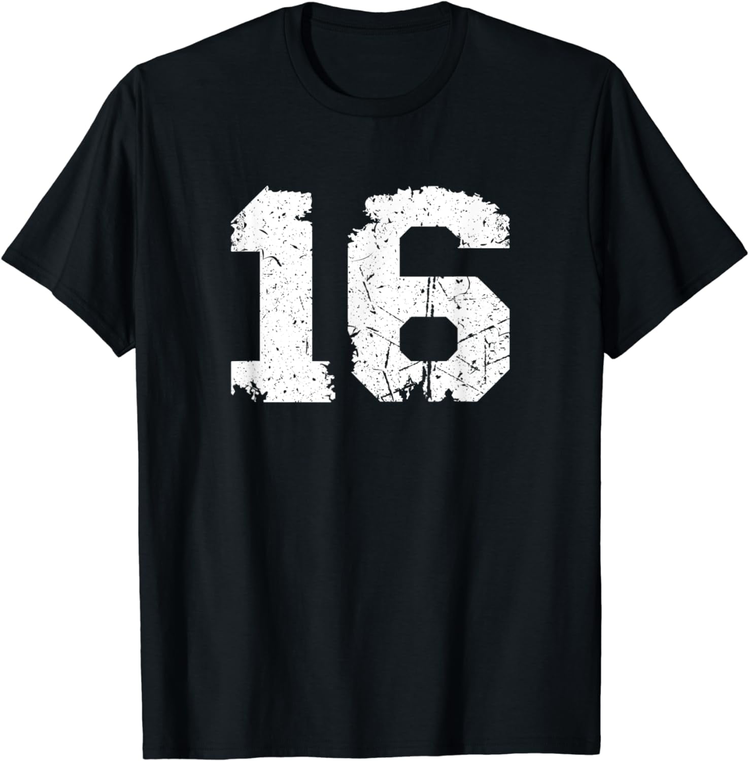 Number #16 Sports Jersey Vintage Torn White Lucky Number Cotton T-Shirt ...