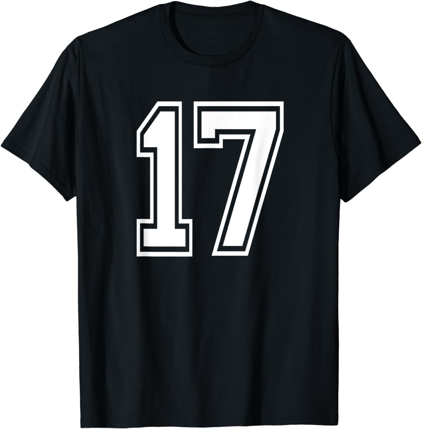 Number 17 Numbered Uniform Sports Jersey Team 17th Birthday T-Shirt ...