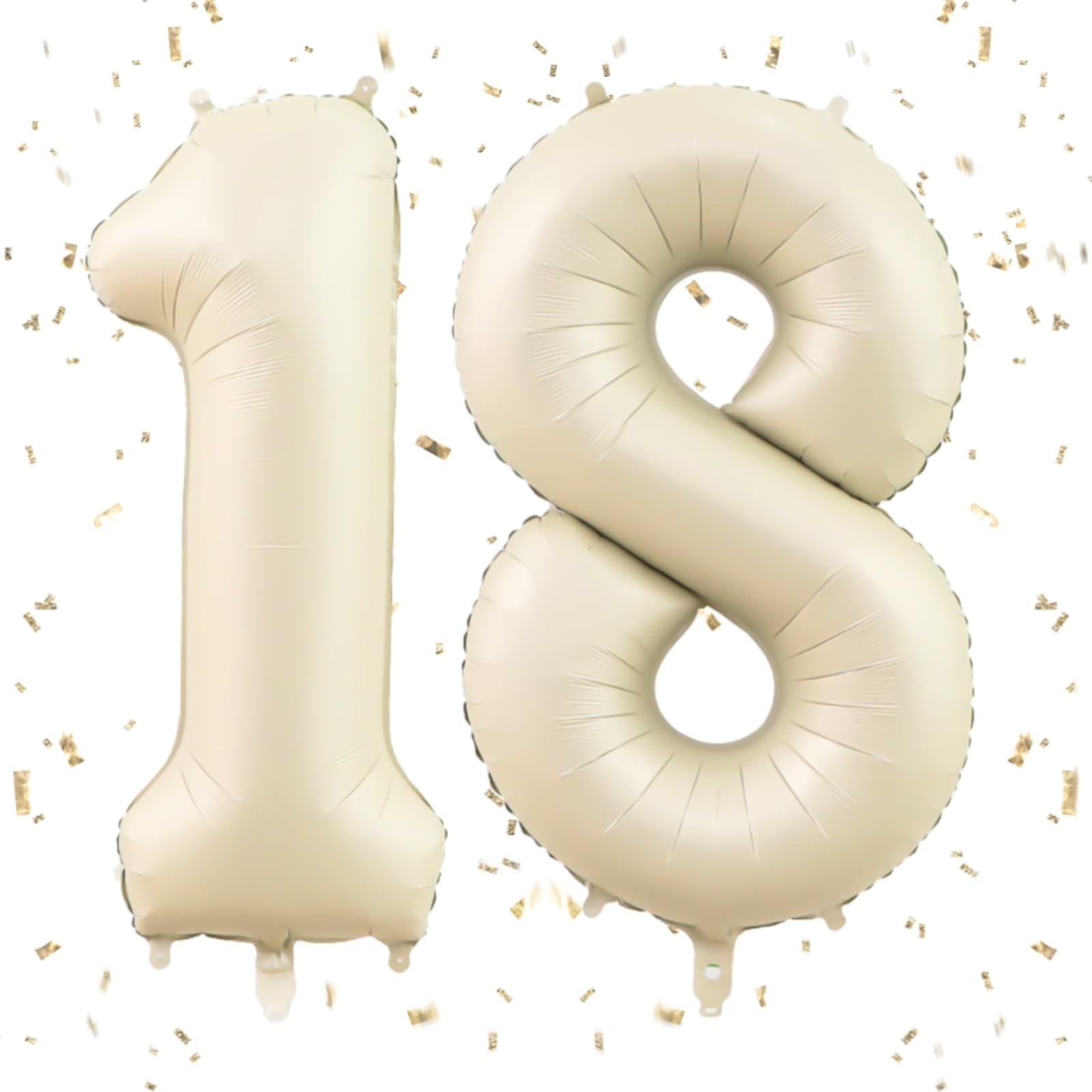 Number 18 Balloon Beige,40 Inch Large AFN1Cream Foil 18th Birthday ...