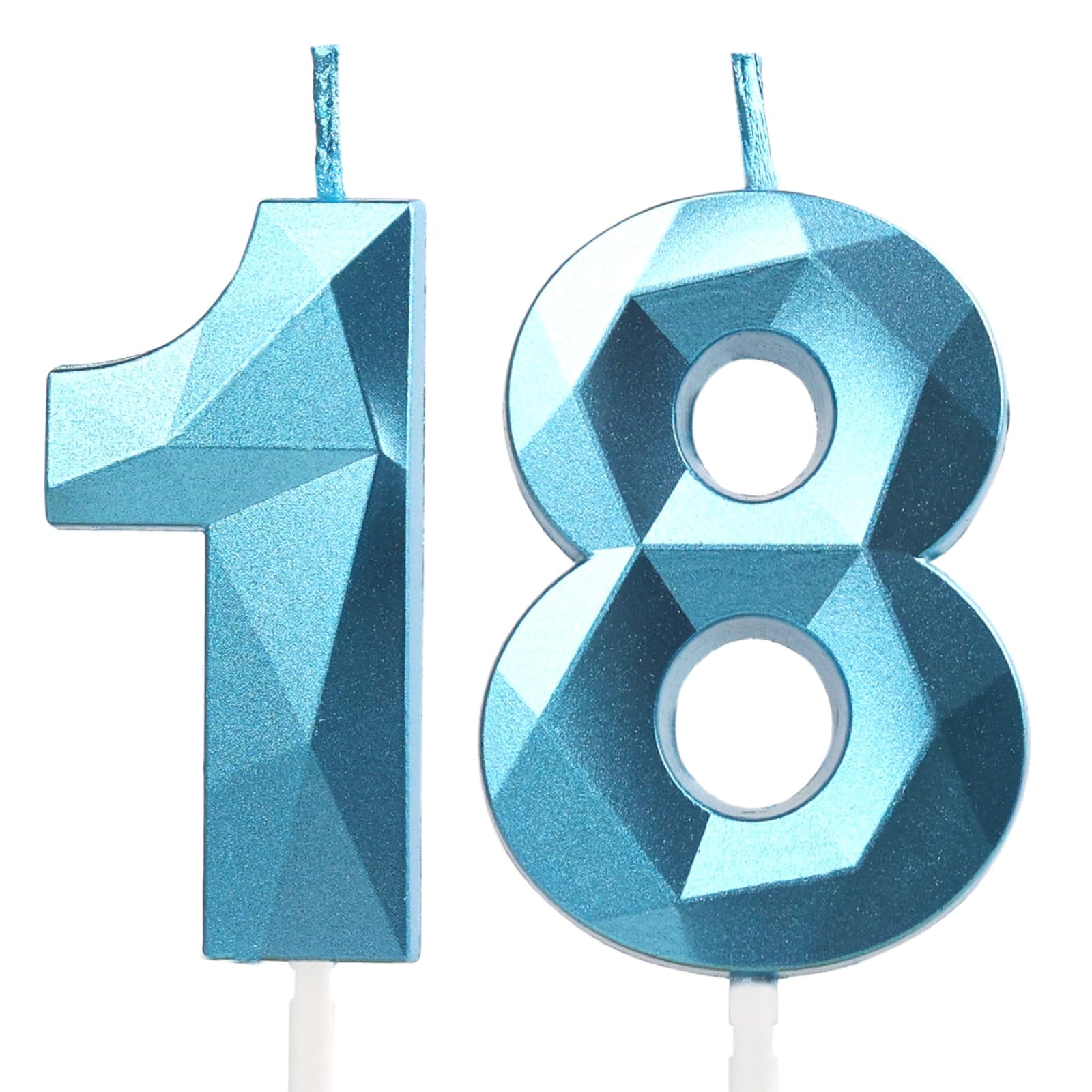 Number 18 Candles,18th Birthday Candles, Blue ZLK1 Happy Birthday Cake ...