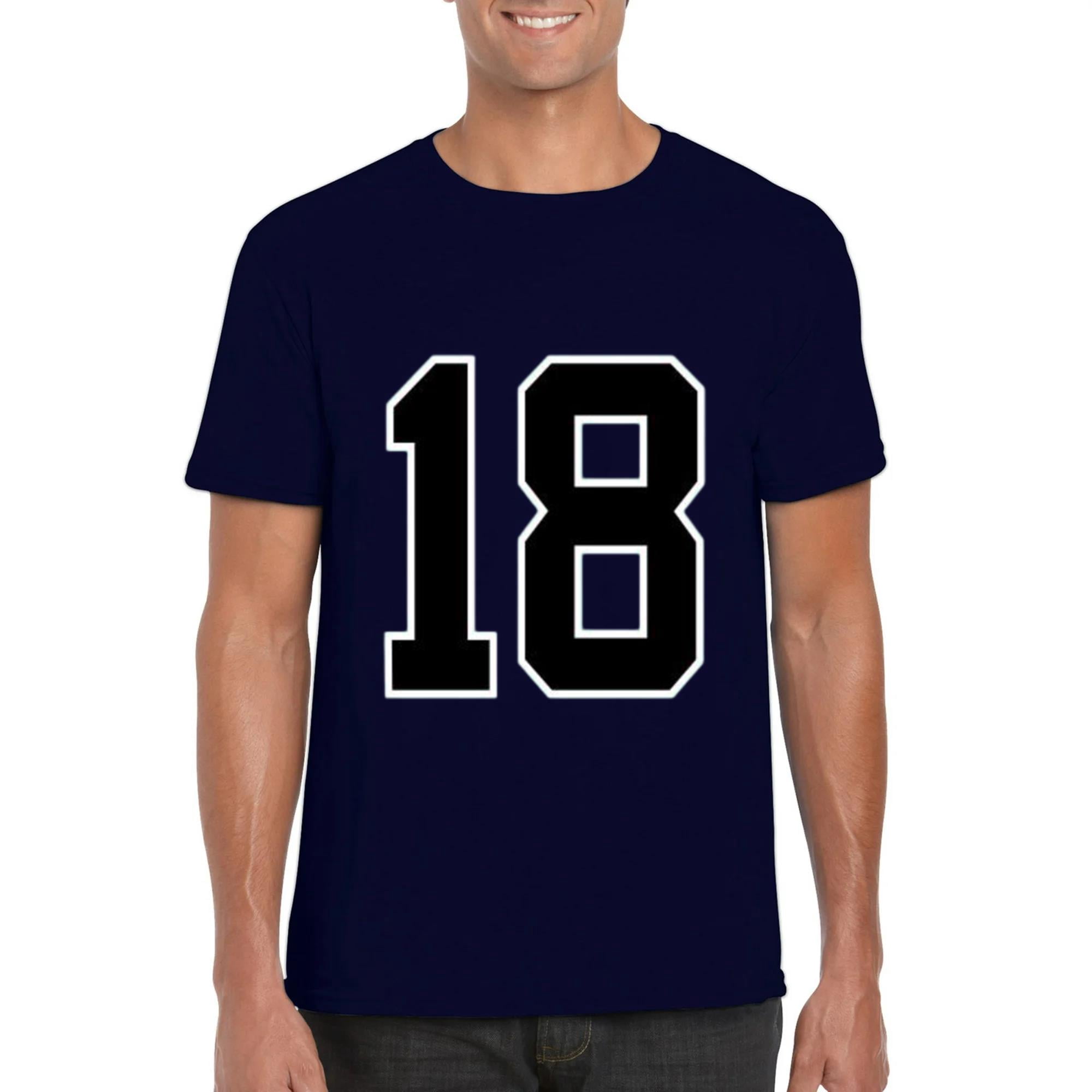 Number 18 Eighteen Sports Jersey Fan Art Birthday Age Cool T-Shirt, for ...