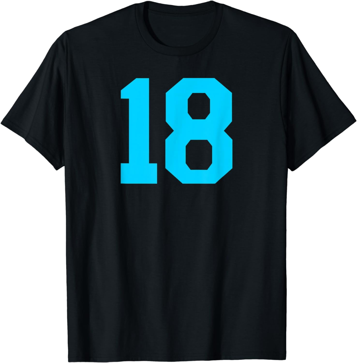 Number #18 Sports Jersey Sky Blue Lucky Number T-Shirt - Walmart.com