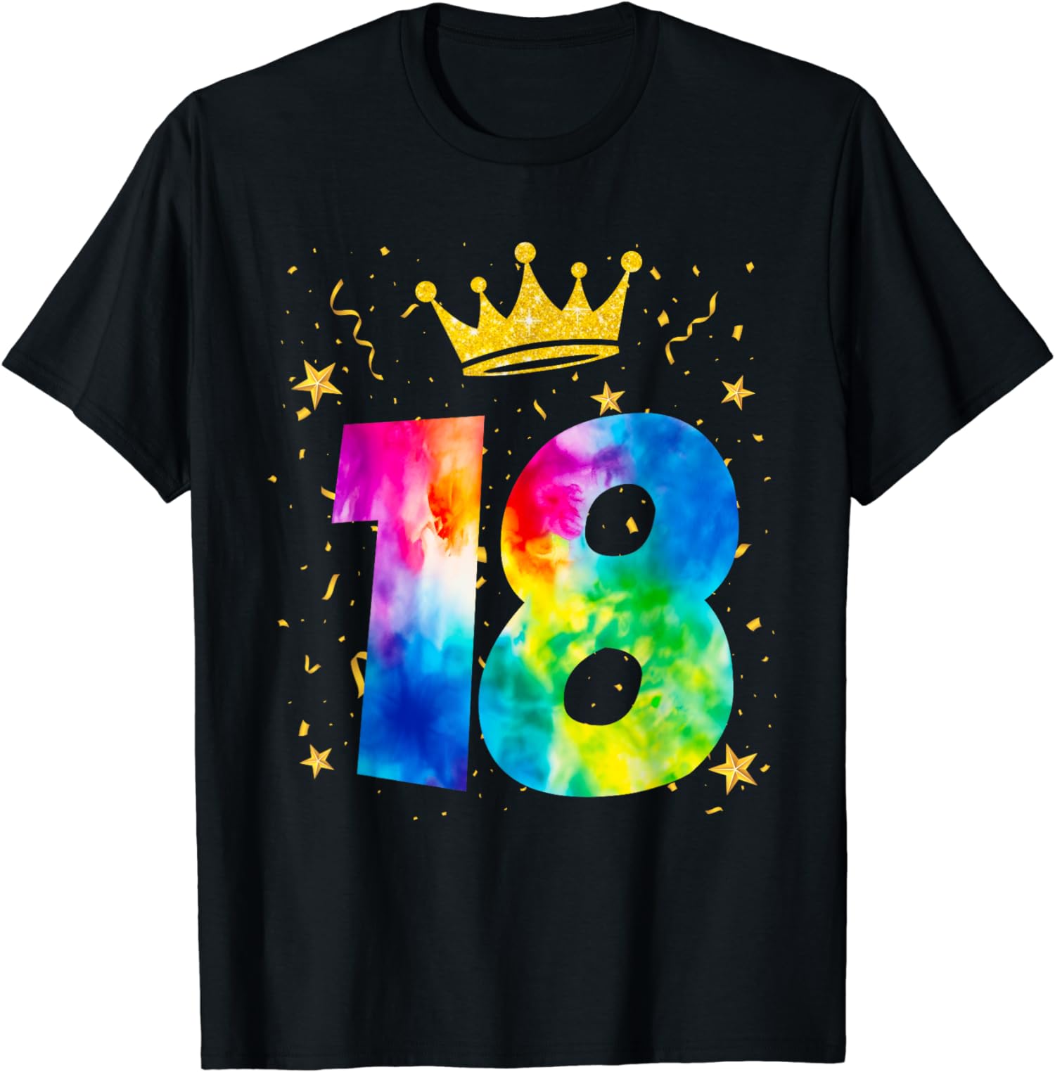 Number 18 Years Old Colorful Tie Dye My 18th Birthday T-Shirt - Walmart.com