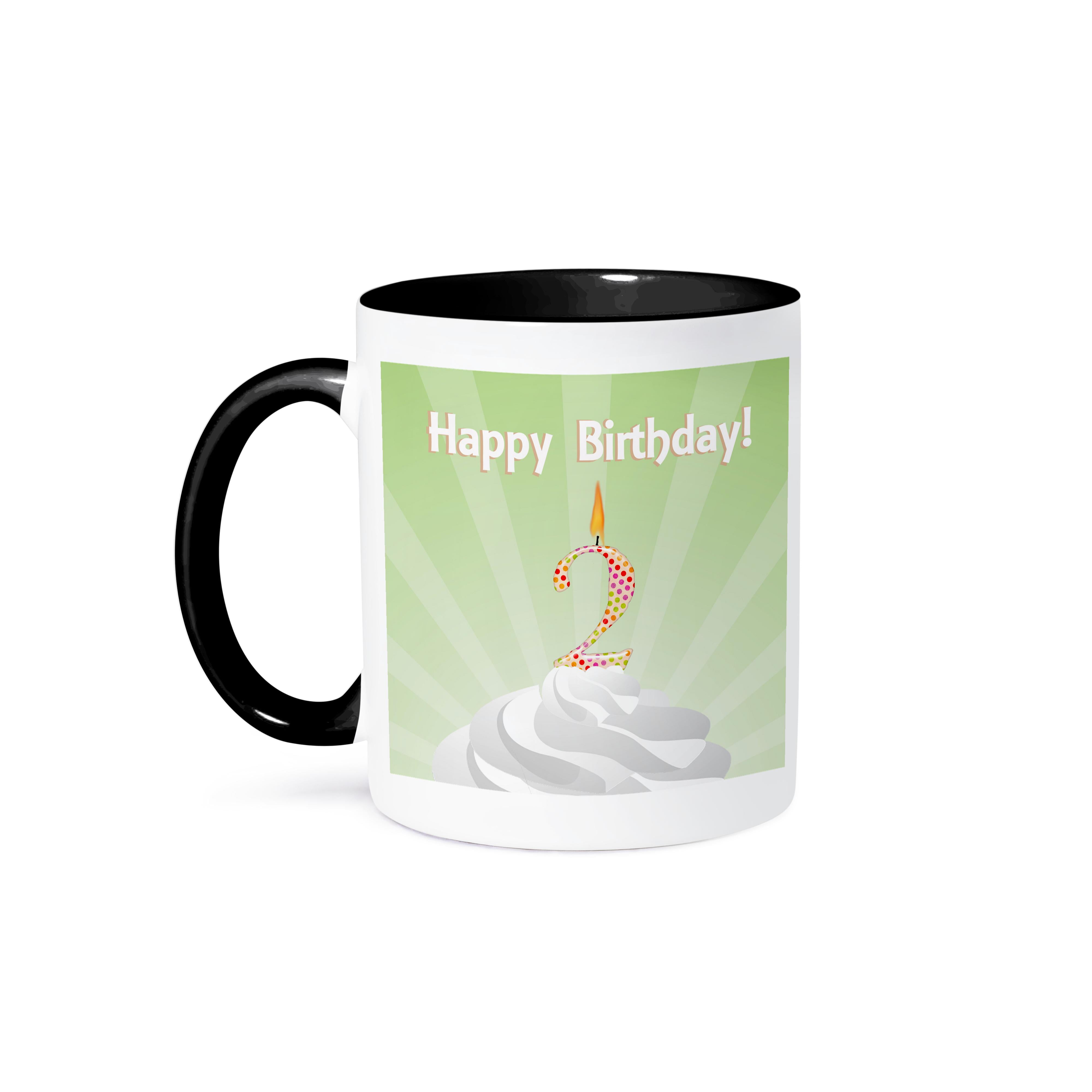 3dRose, Number 2 Candle with Colorful Dots on Top of Whipped Icing ...