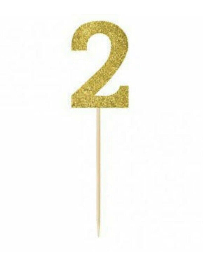 Number 2 Picks - 4 Piece Set (7.5 in) Decorative 2 In Gold - Walmart.com