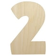 Number 2 Two Fun Bold Font Wood Shape Unfinished Piece Cutout Craft DIY ...