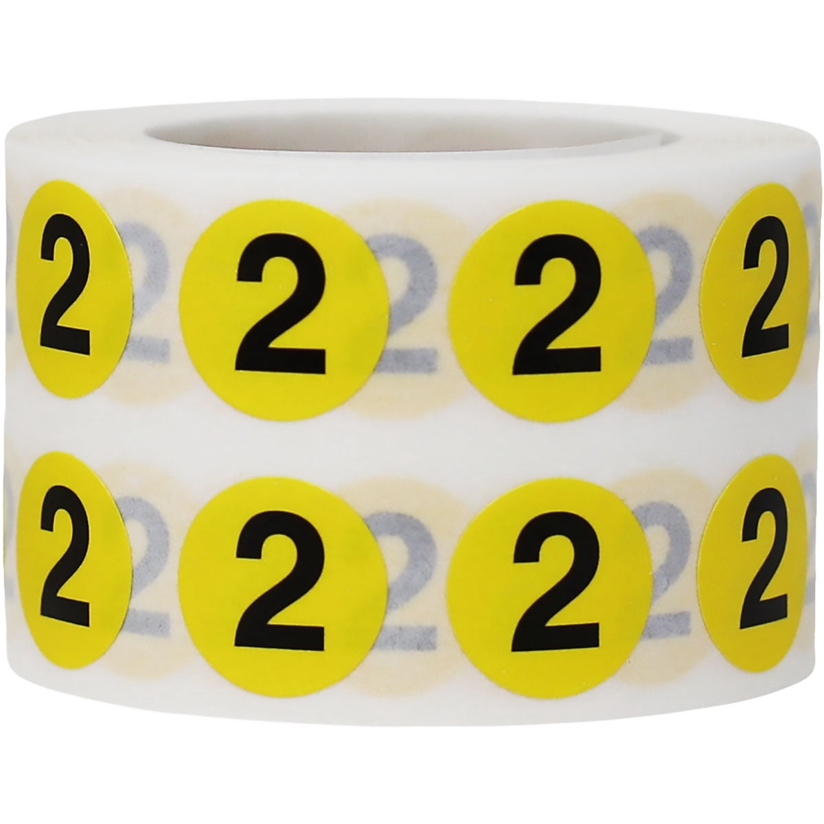 Number 2 Yellow & Black School, Retail, Inventory Sticker Labels | 1/2 ...