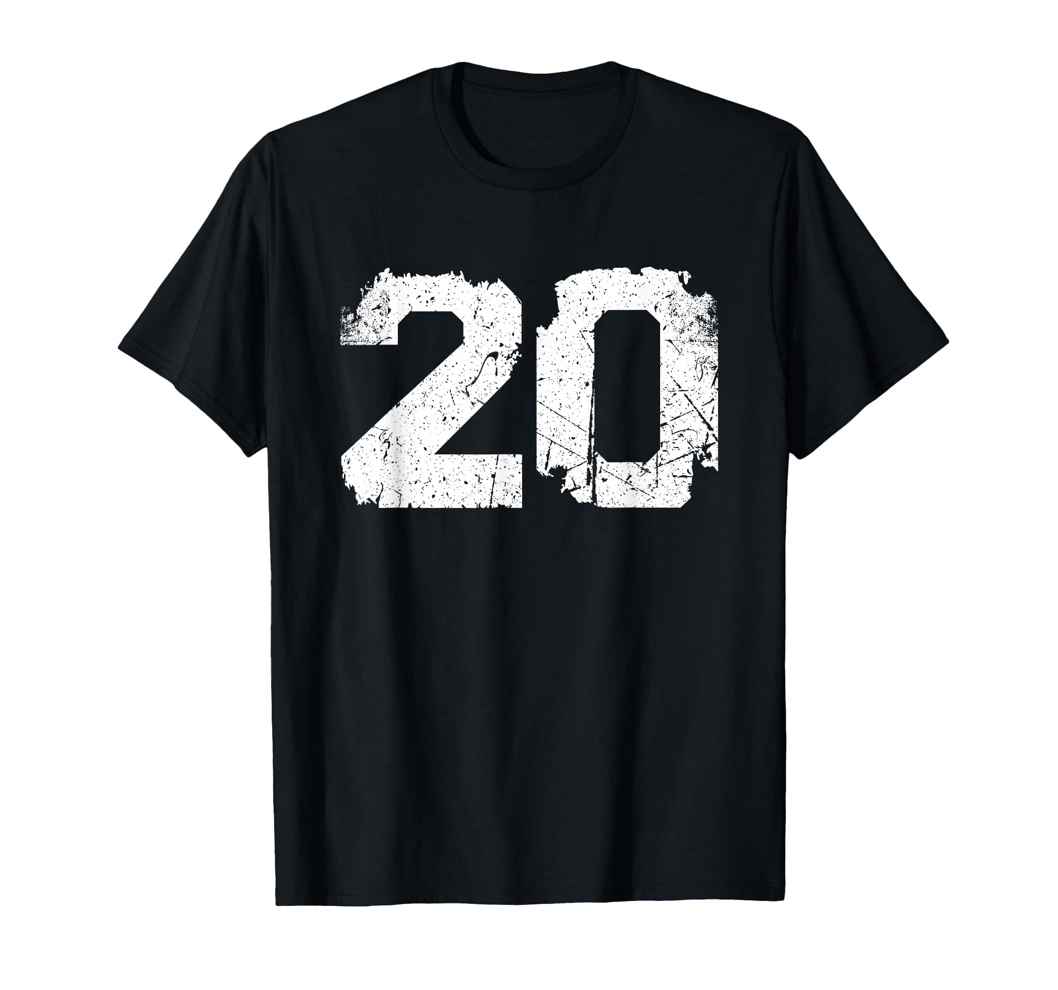 Number #20 Sport Vintage White Varsity Number T-Shirt - Walmart.com